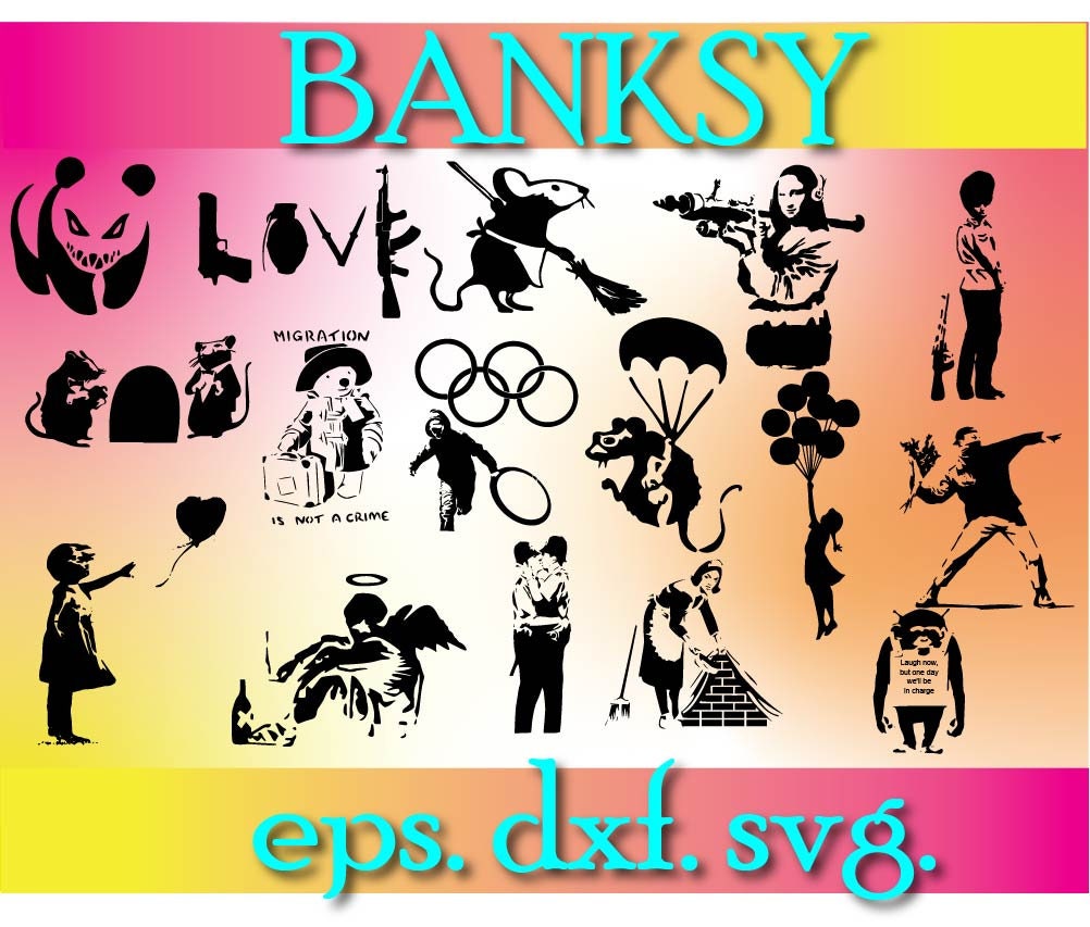 Banksy Bundle Digital Download SVG, DXF, PNG Files, Cricut/silhouette ...