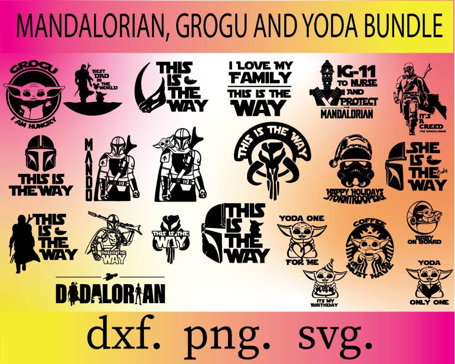 Mandalorian, Grogu, Baby Yoda, Star Wars Digital Download Bundle SVG ...
