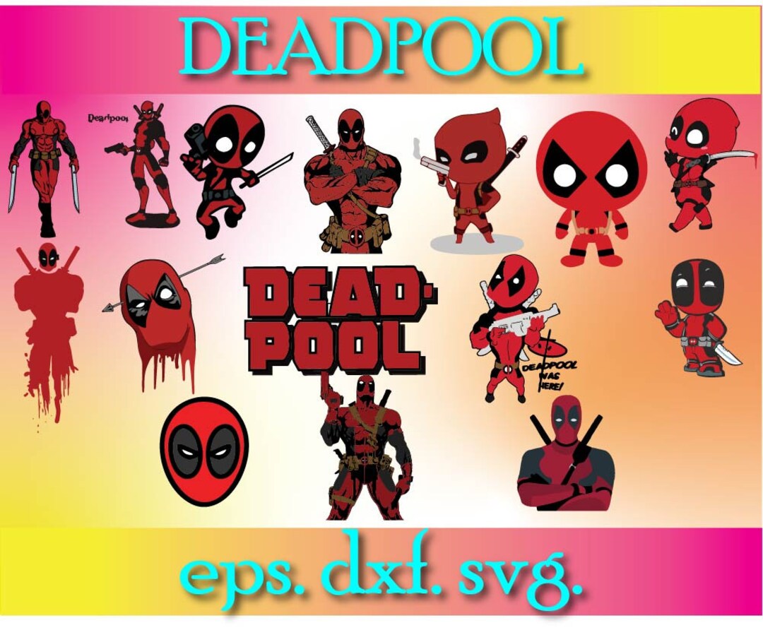 Deadpool Digital Download Bundle SVG, Cricut, Silhouette Cameo, Vector ...