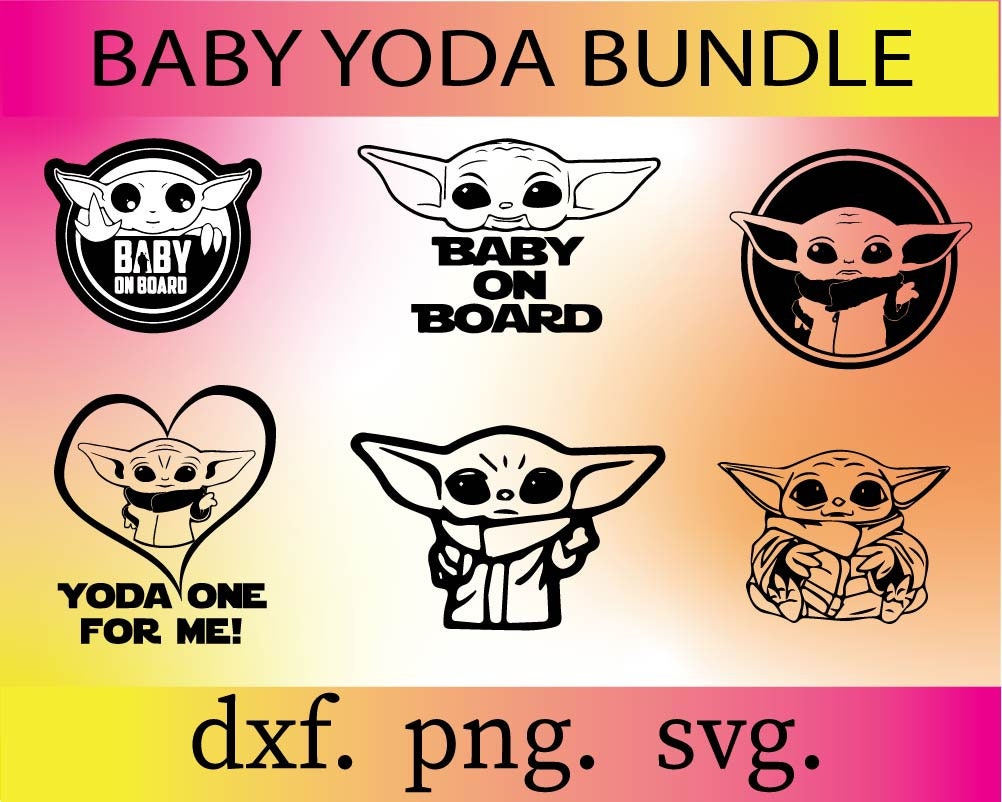 Baby Yoda Bundle 82 PNG, DXF, SVG Instant Download Clipart Files ...