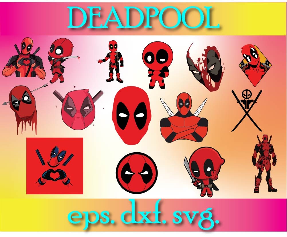 Deadpool Digital Download Bundle SVG, Cricut, Silhouette Cameo, Vector ...