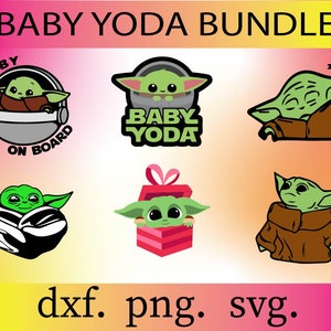 Baby Yoda Bundle 82 PNG, DXF, SVG Instant Download Clipart Files ...