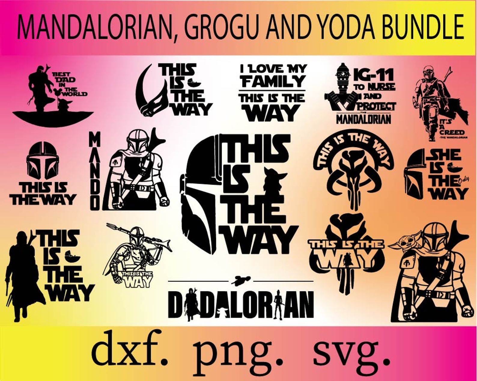 Mandalorian, Grogu, Baby Yoda, Star Wars Digital Download Bundle SVG ...