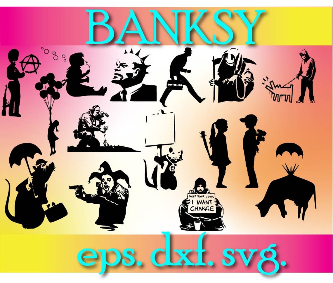 Banksy Bundle Digital Download SVG, DXF, PNG Files, Cricut/silhouette ...