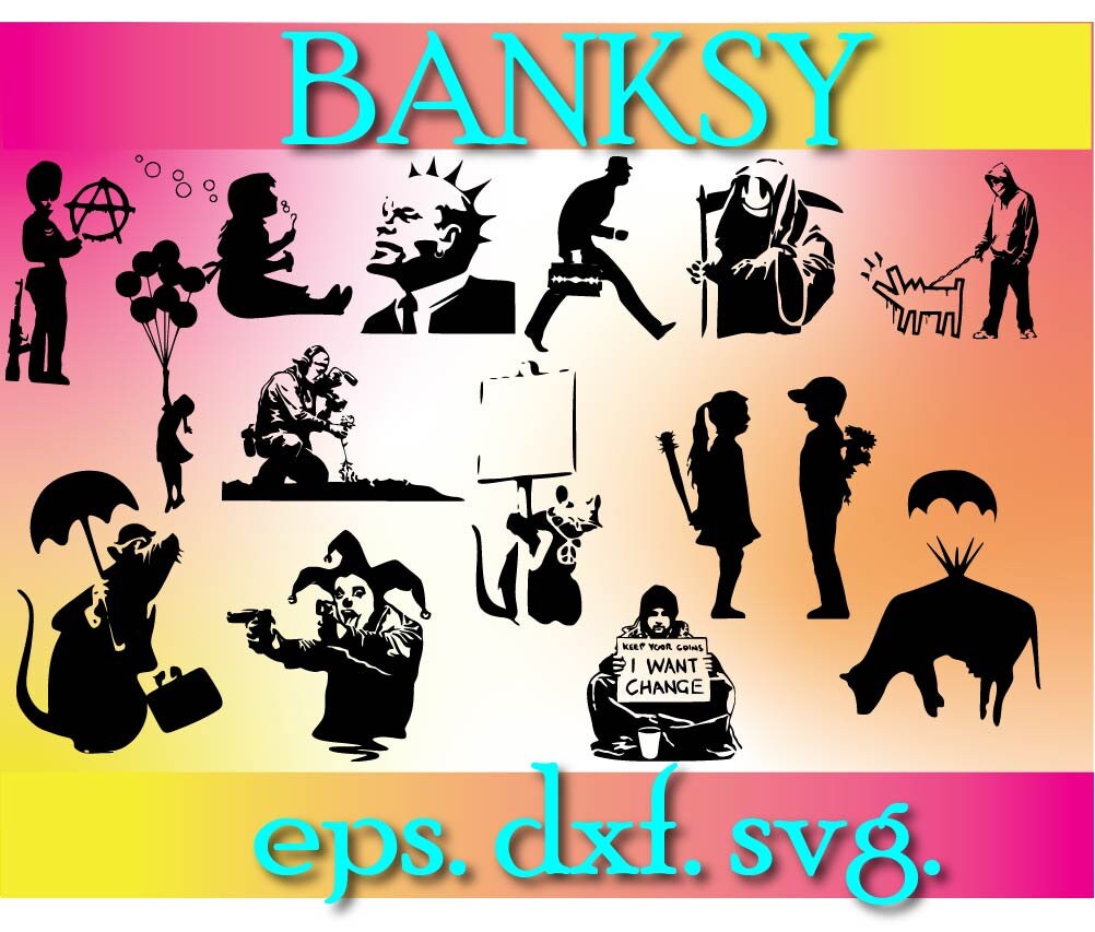Banksy Bundle Digital Download SVG, DXF, PNG Files, Cricut/silhouette ...