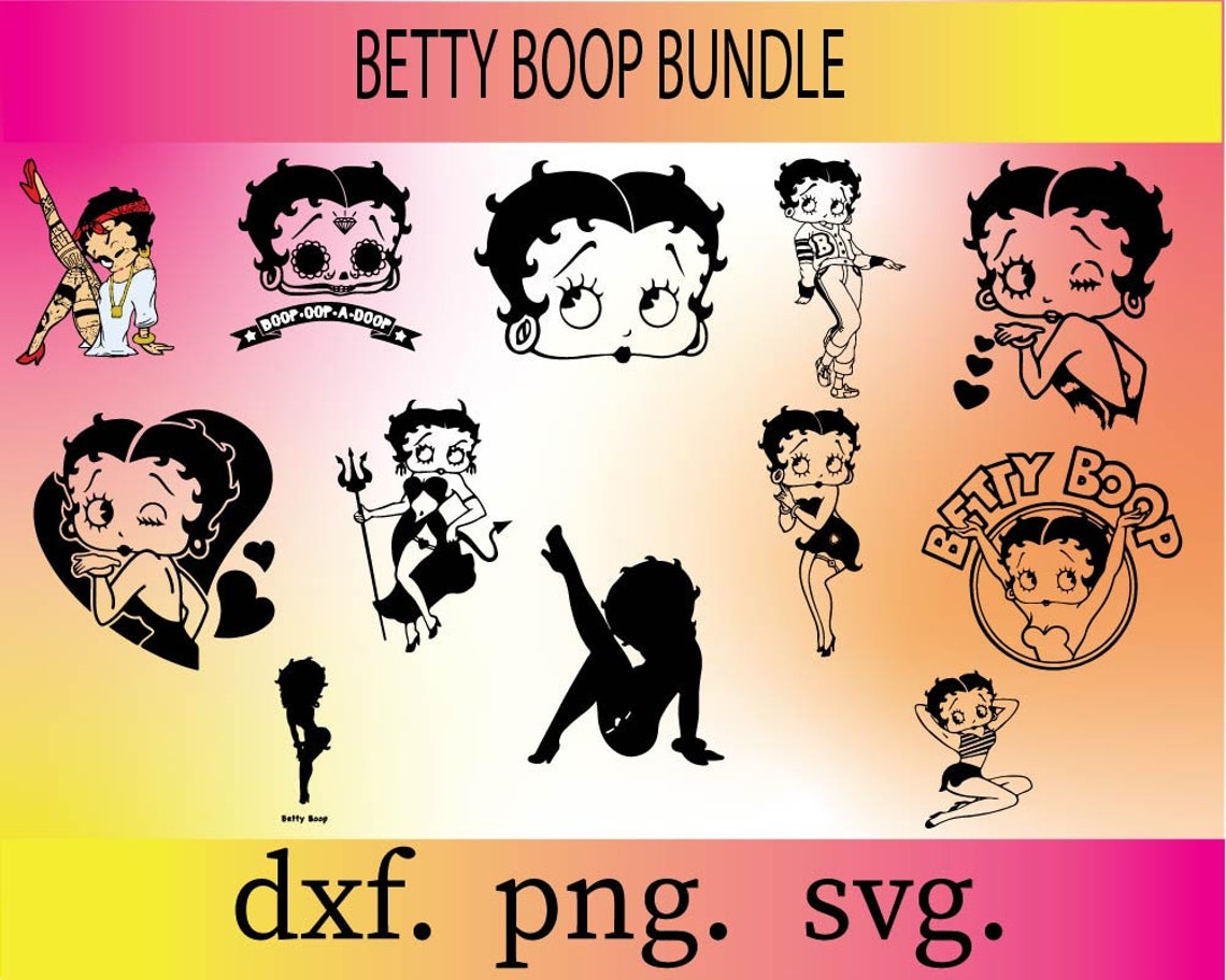 Betty Boop Digital Download Bundle SVG, DXF, PNG. Cricut/silhouette ...