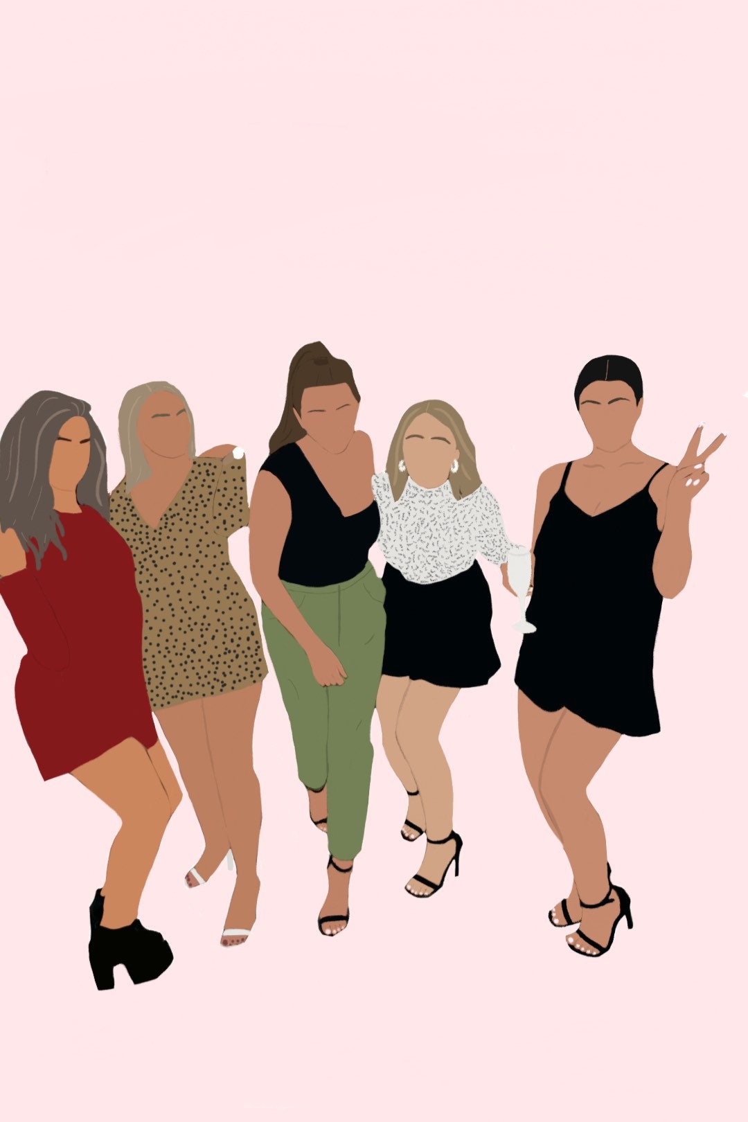 Custom Faceless Illustrations - Etsy UK