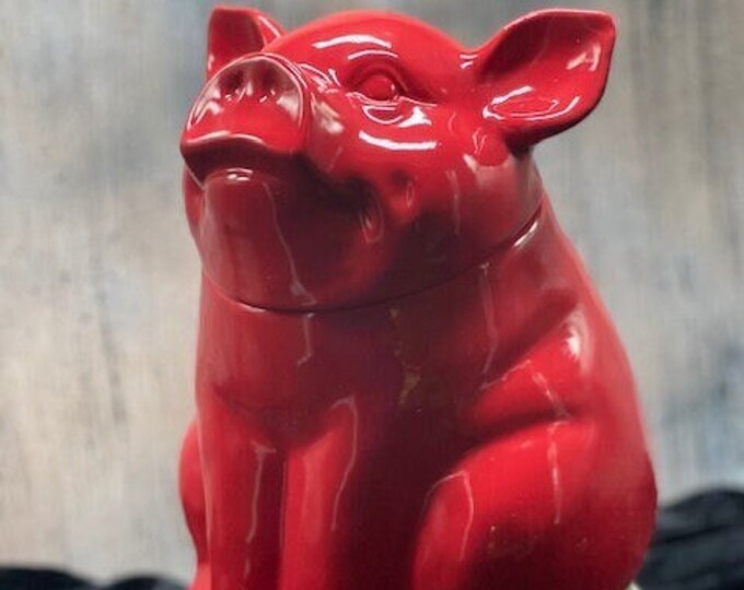 Pig Cookie Jar-ceramic Cookie Jar-pig Decor-pig Collectable-farmhouse ...