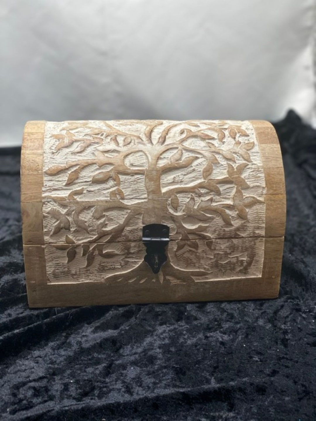 Hand Carved Wood Box-tree of Life-unique Decor-cottagecore-jewelry Box ...
