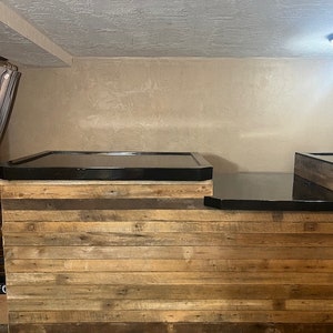 Rustic Wood Retail Counter-retail Counter-check Out Counter-multi Level ...