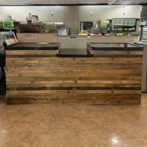 Rustic Wood Retail Counter-retail Counter-check Out Counter-multi Level ...