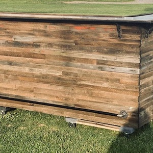 Rustic L-shaped Wood Bar for Kegerator: Man Cave Game Room Bar - Etsy