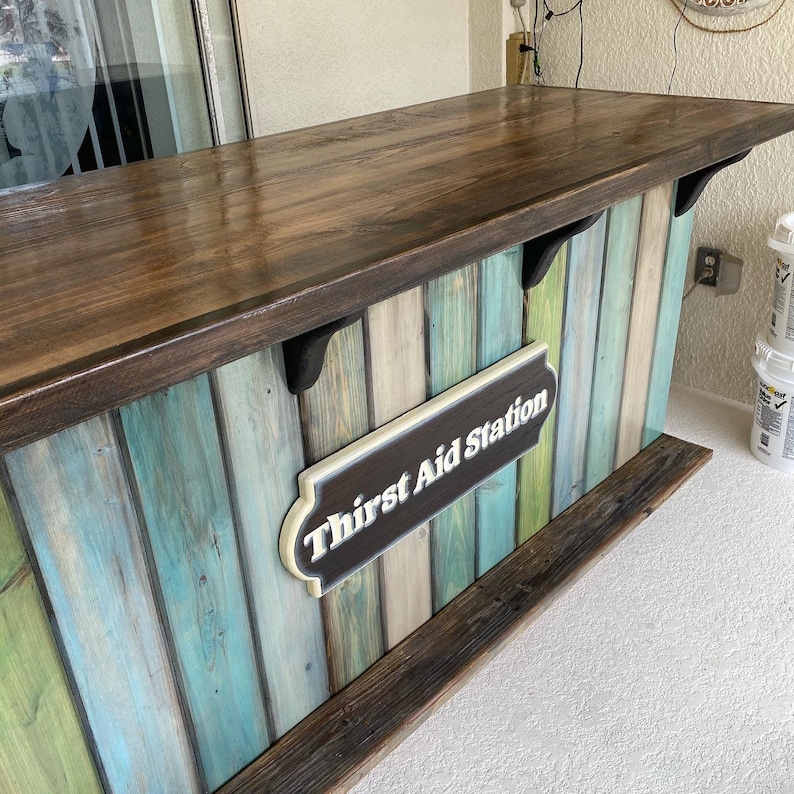Coastal Wood Bar: Beach Theme, Indoor/outdoor Patio Bar - Etsy