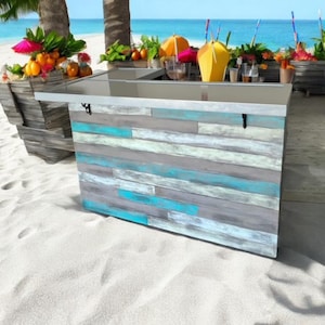 Coastal Wood Bar: Beach Theme, Indoor/outdoor Patio Bar - Etsy