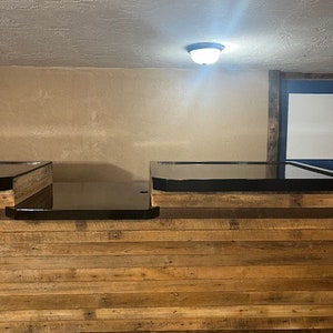 Rustic Wood Retail Counter-retail Counter-check Out Counter-multi Level ...