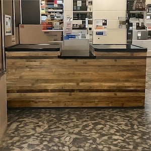 Rustic Wood Retail Counter-retail Counter-check Out Counter-multi Level ...