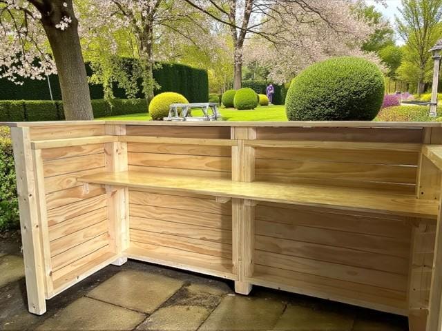 Handmade Wood Bar: Rustic Outdoor Patio Bar - Customizable - Etsy
