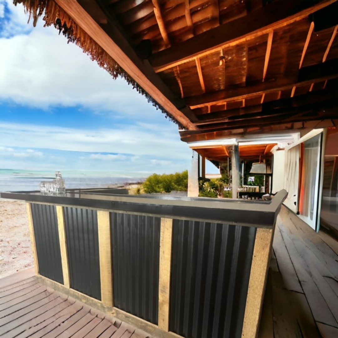 Galvanized Metal Bar-metal and Wood Bar-industrial Look Bar-rustic Bar ...