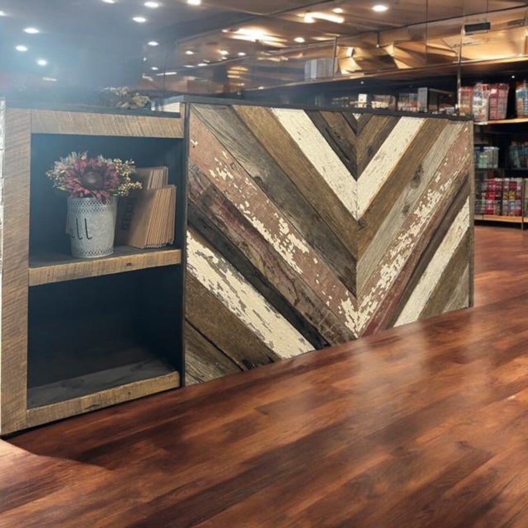 Retail Counter-cash Wrap Counter-retail Store Counter-chevron Pattern ...