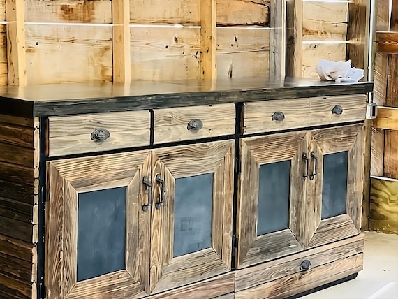 Reclaimed Wood Kitchen Island kitchen Island barn Wood Cabinet rustic Kitchen Island primitive Decor kitchen Storage barn Wood kitchen Decor Etsy