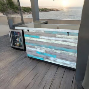 Coastal Wood Bar: Beach Theme, Indoor/outdoor Patio Bar - Etsy