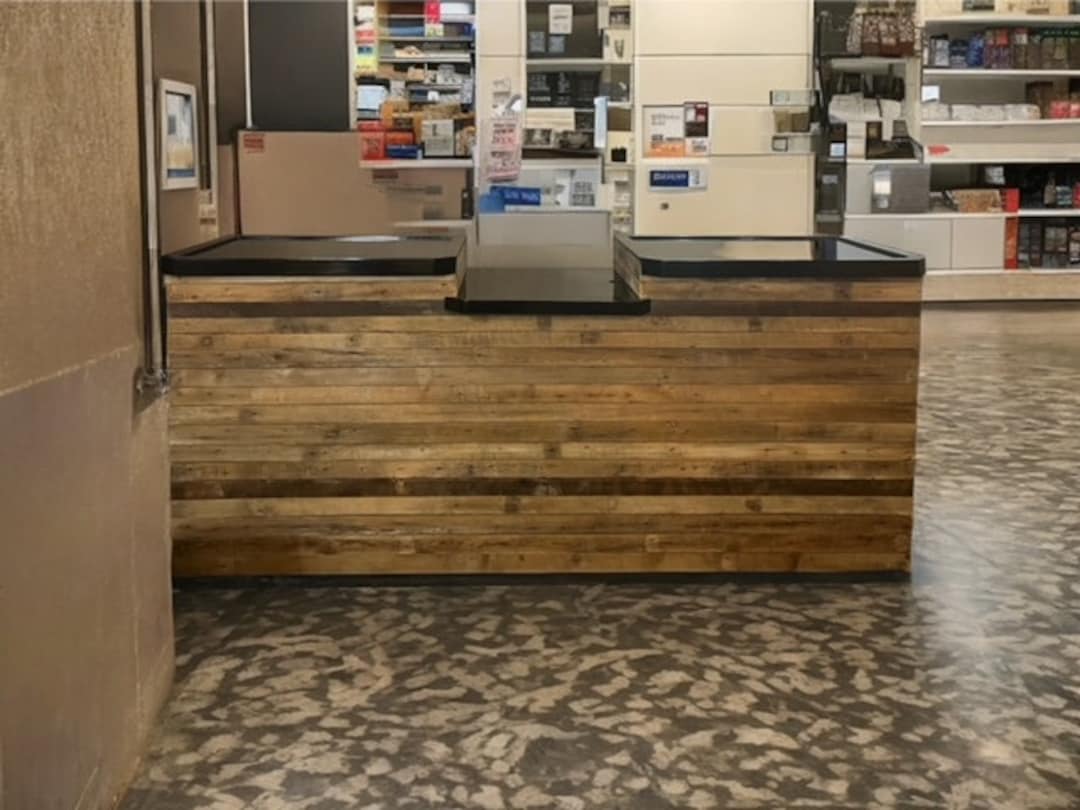 Rustic Wood Retail Counter-retail Counter-check Out Counter-multi Level ...