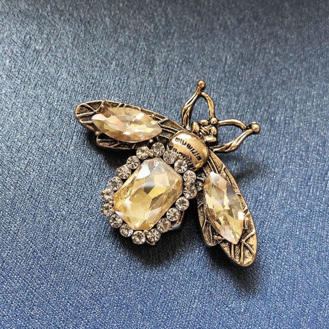 Vintage Crystal Bee Brooch Insect Collar Pin Bees Brooches - Etsy