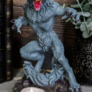 Gothic Werewolf Tea Light Candle Holder Statue Lycan Beast Wolf Man ...