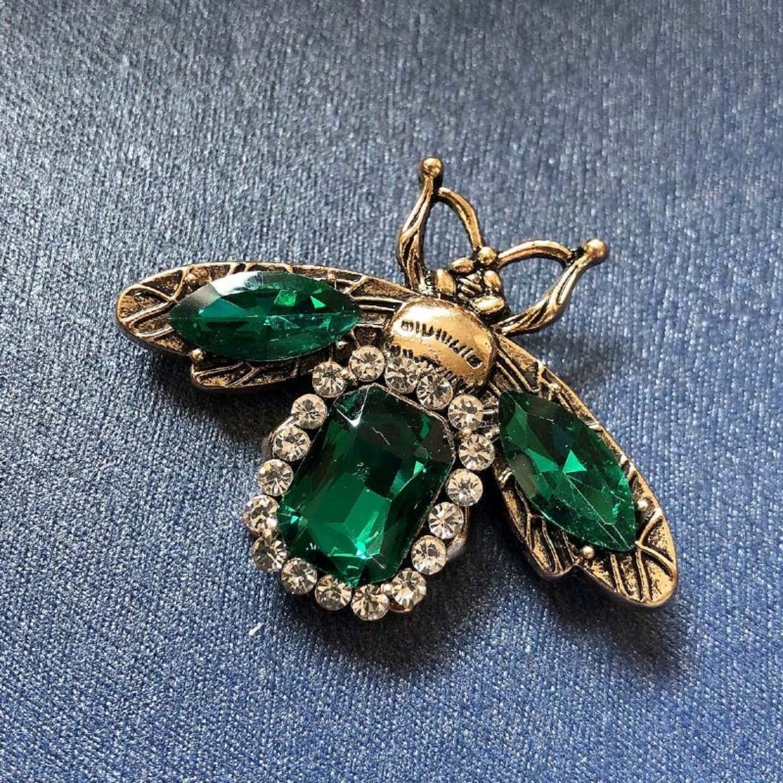 Vintage Crystal Bee Brooch Insect Collar Pin Bees Brooches - Etsy