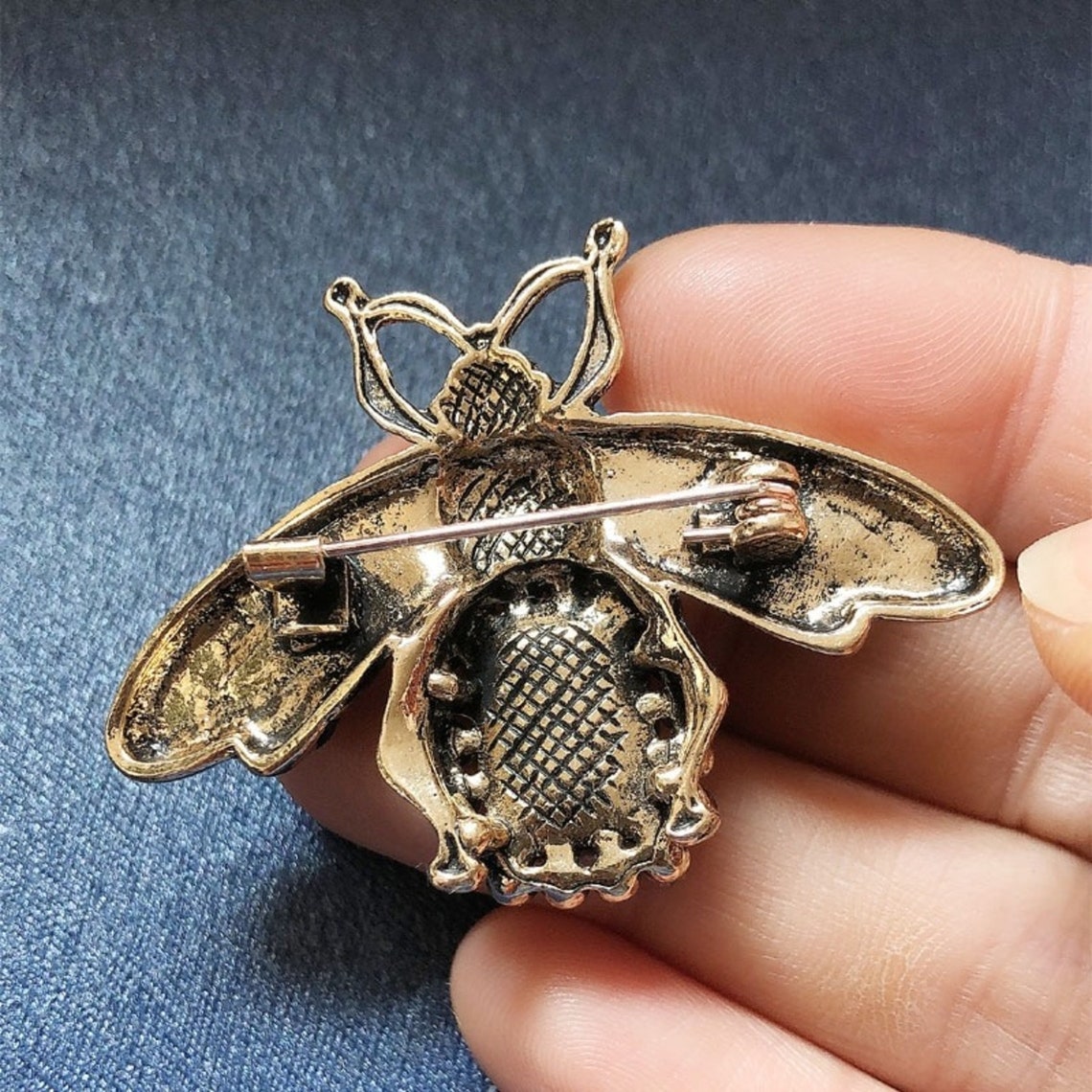 Vintage Crystal Bee Brooch Insect Collar Pin Bees Brooches - Etsy