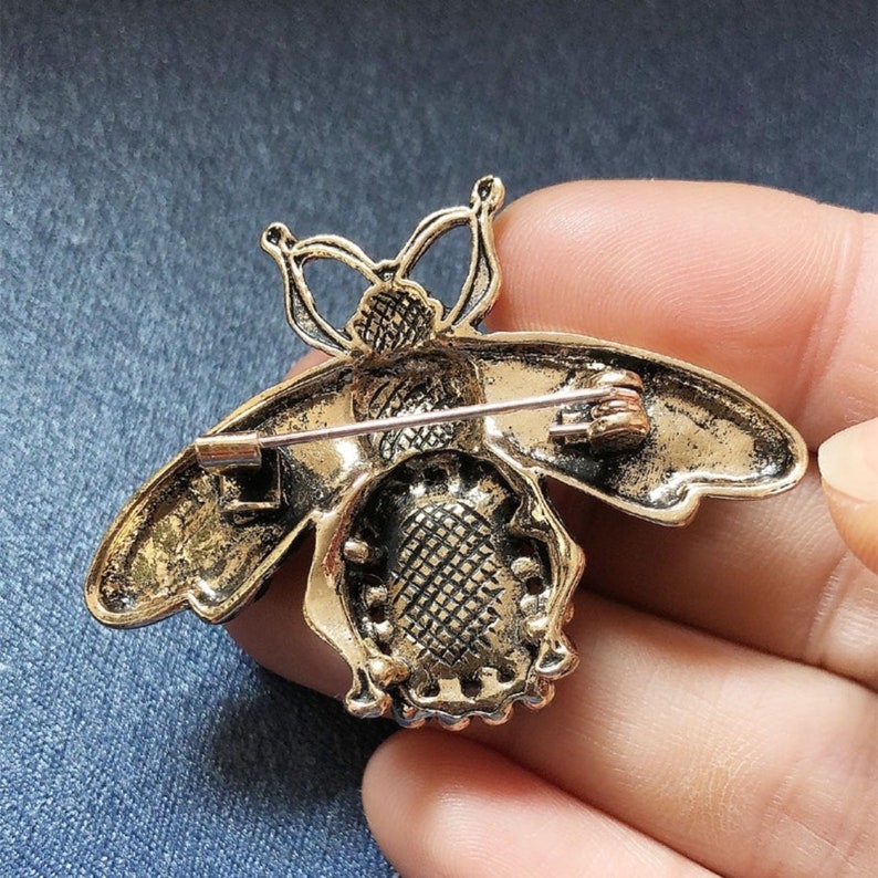 Vintage Crystal Bee Brooch Insect Collar Pin Bees Brooches - Etsy