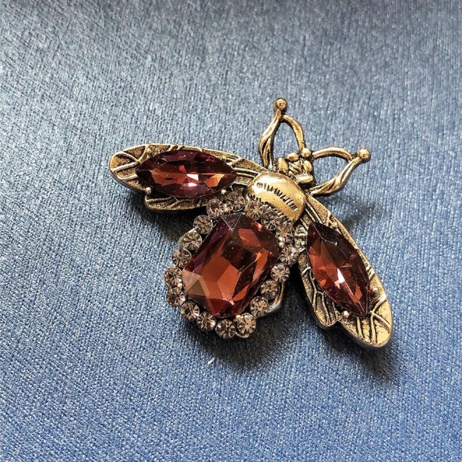 Vintage Crystal Bee Brooch Insect Collar Pin Bees Brooches - Etsy