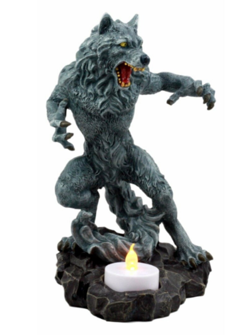 Gothic Werewolf Tea Light Candle Holder Statue Lycan Beast - Etsy