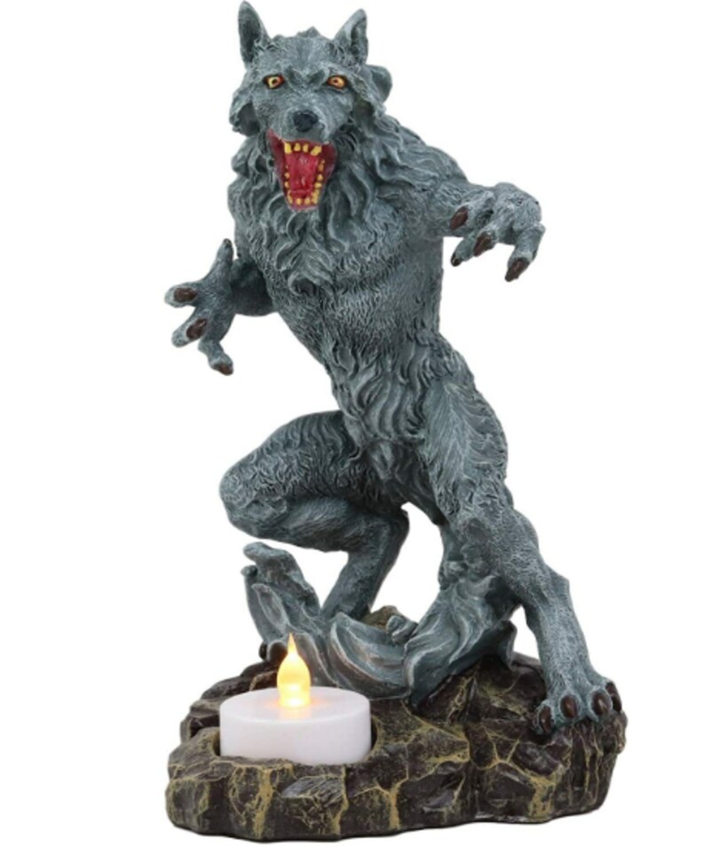 Gothic Werewolf Tea Light Candle Holder Statue Lycan Beast - Etsy