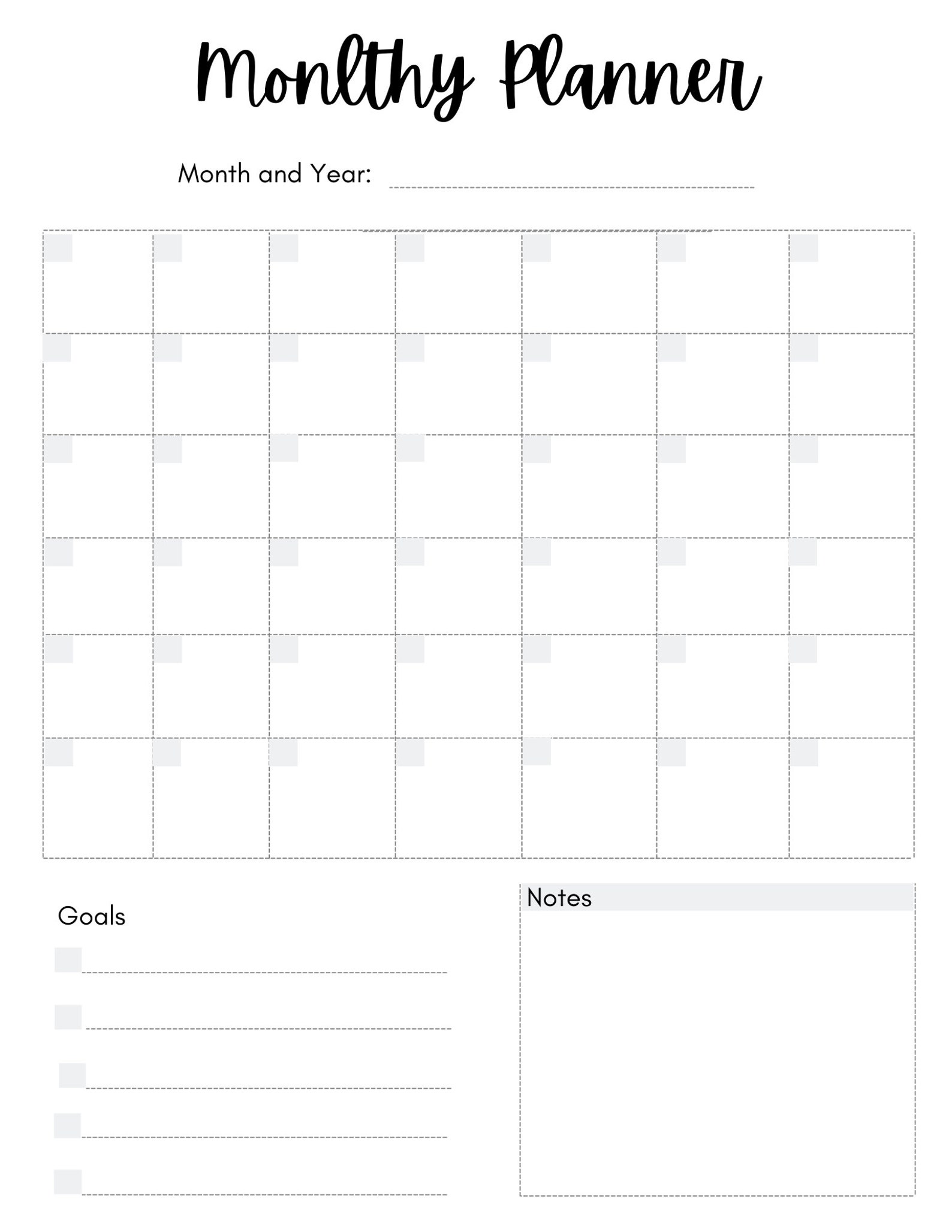 Daily Weekly Monthly Planner Printable Minimal Aesthetic | Etsy