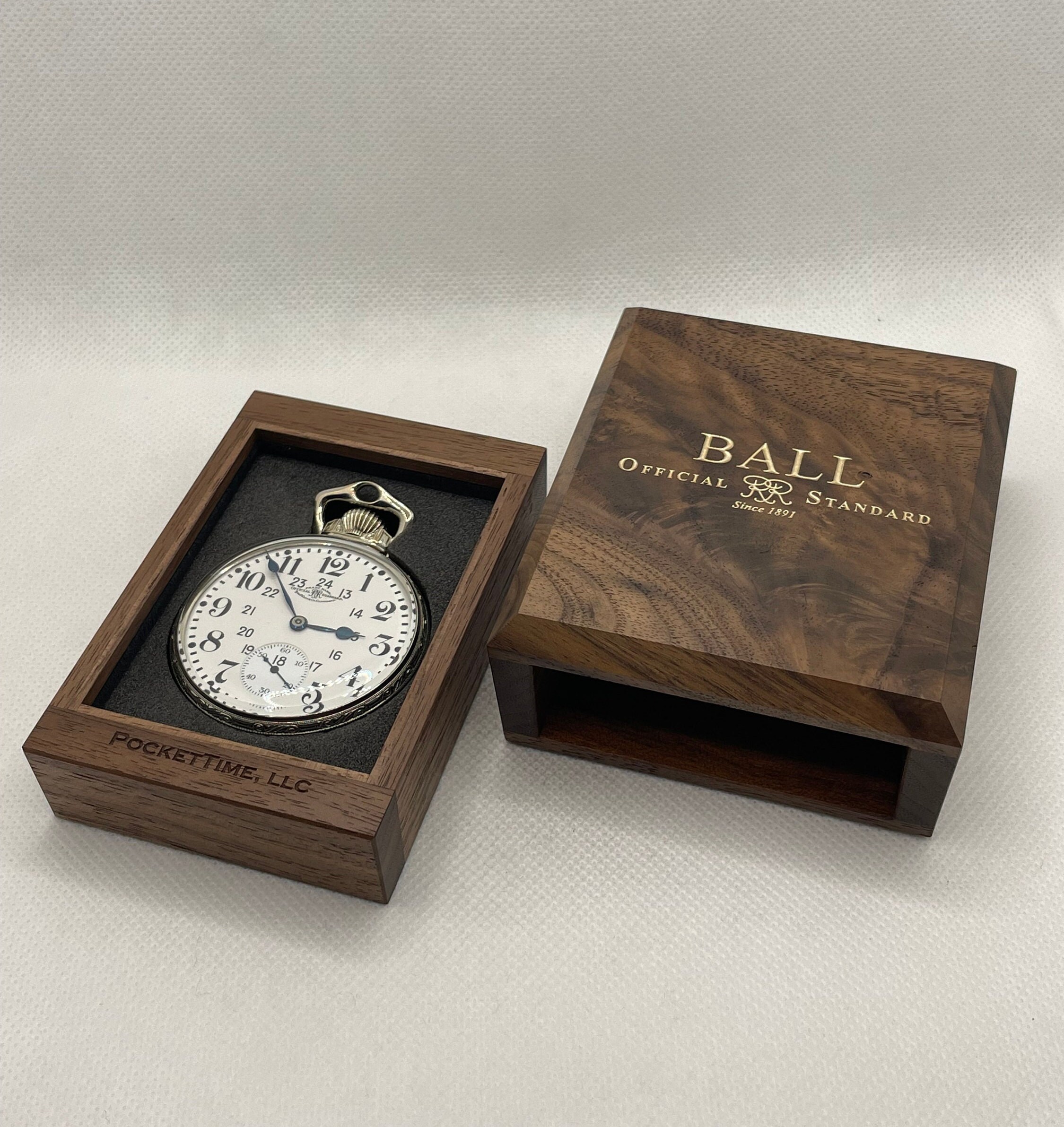 Custom Pocket Watch Box. New Design Hand Made in Black Walnut. Velvet ...