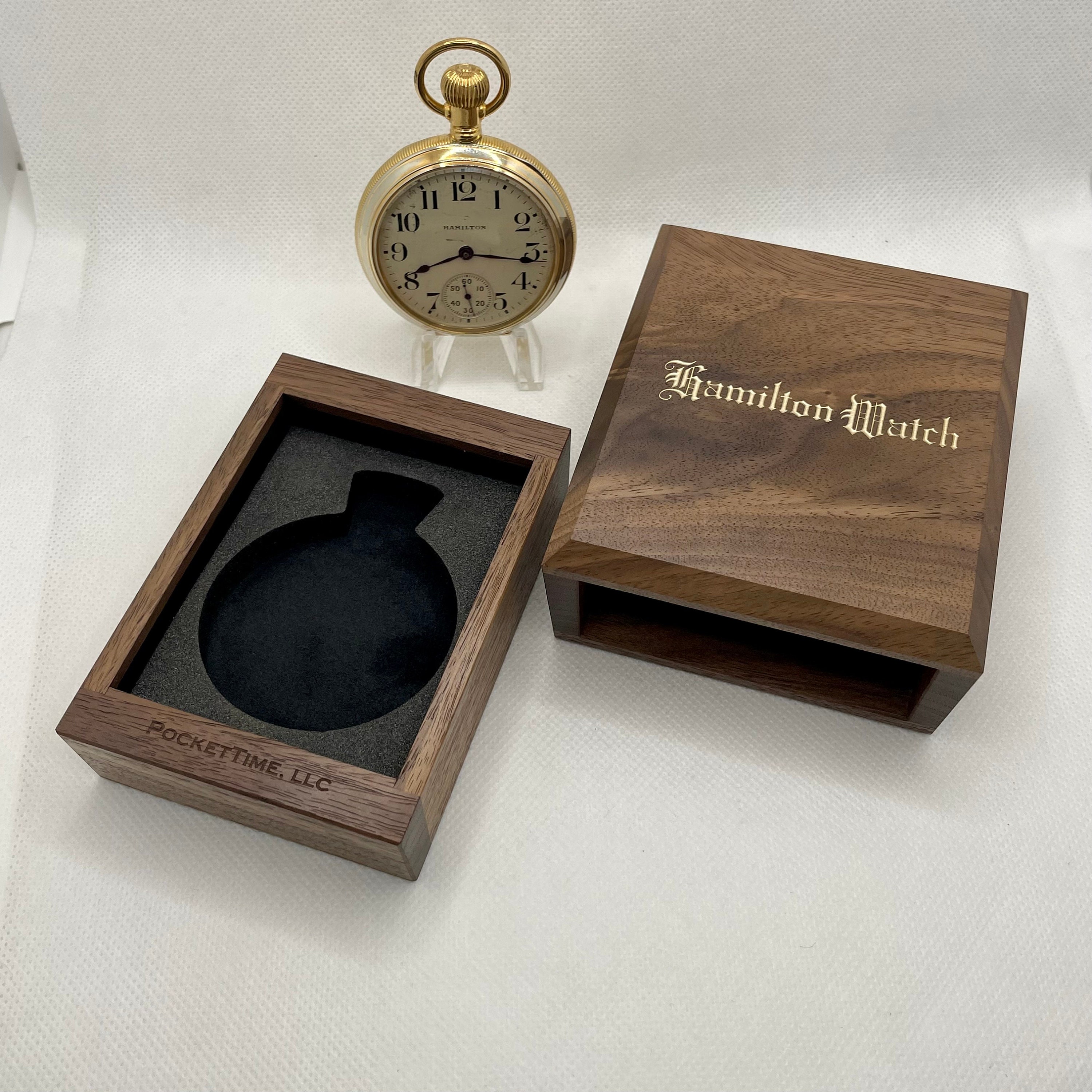 Custom Hand-made Pocket Watch Box. New Larger Size! Black Walnut ...
