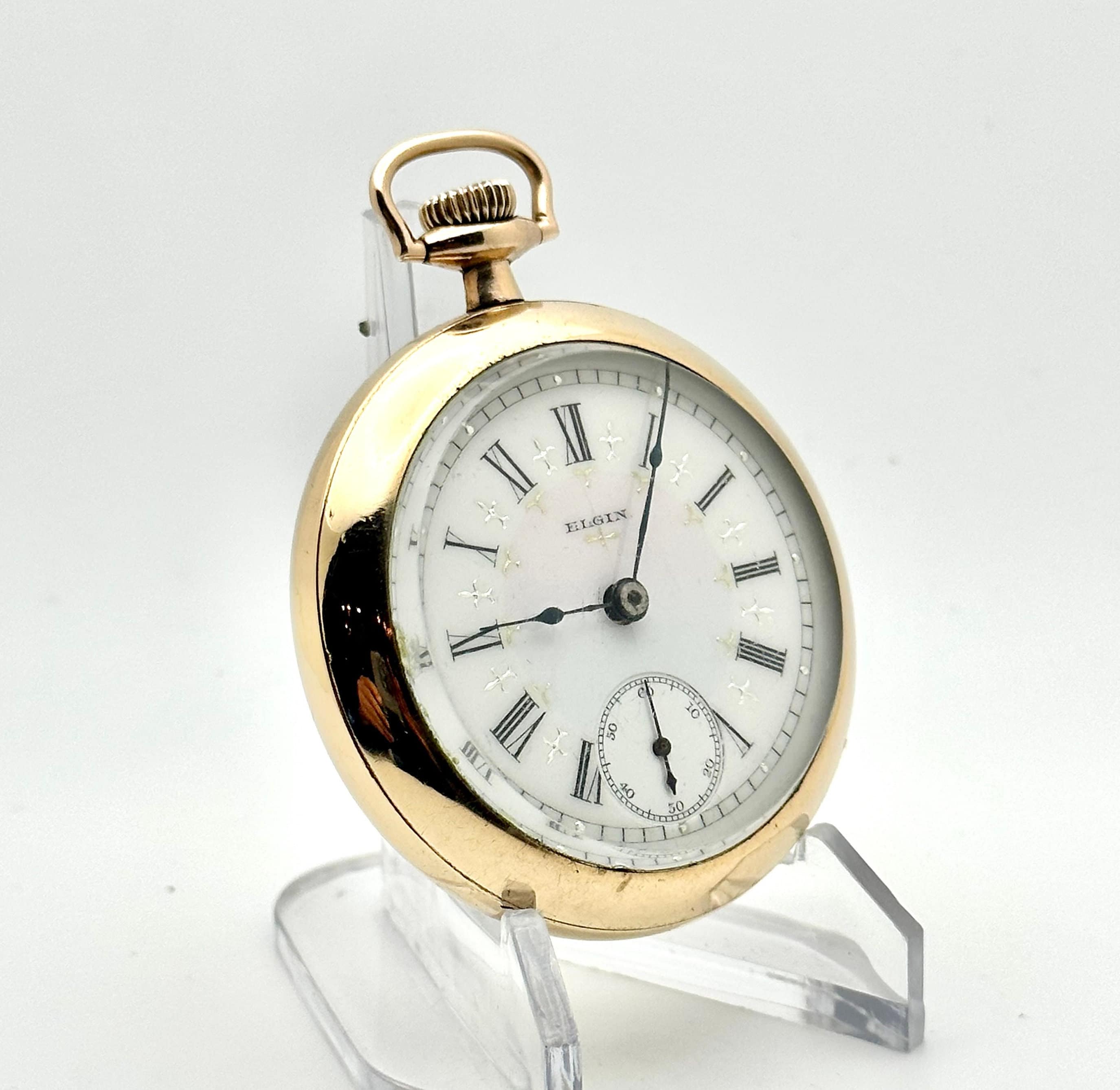 Vintage Pocket Watch-elgin 18s, Fancy Dial RR Watch, Grade 180, 17 ...