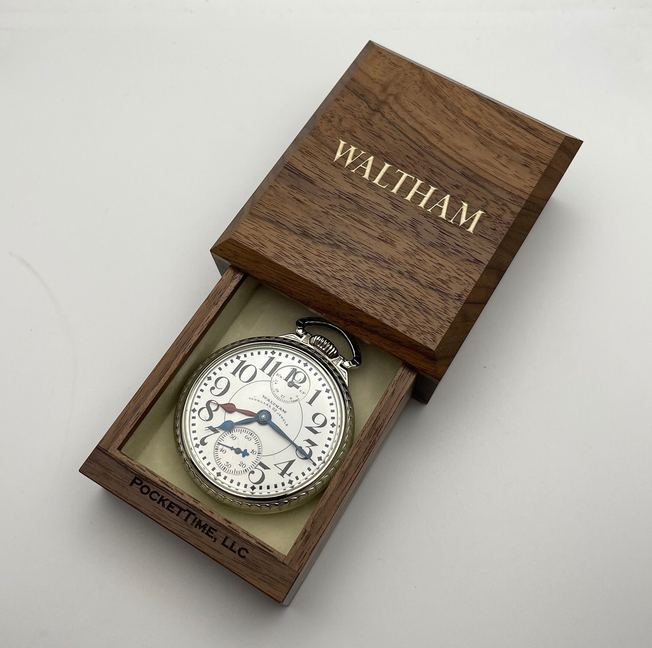 Custom Pocket Watch Box. New Design! Hand Made in Black Walnut. Velvet ...