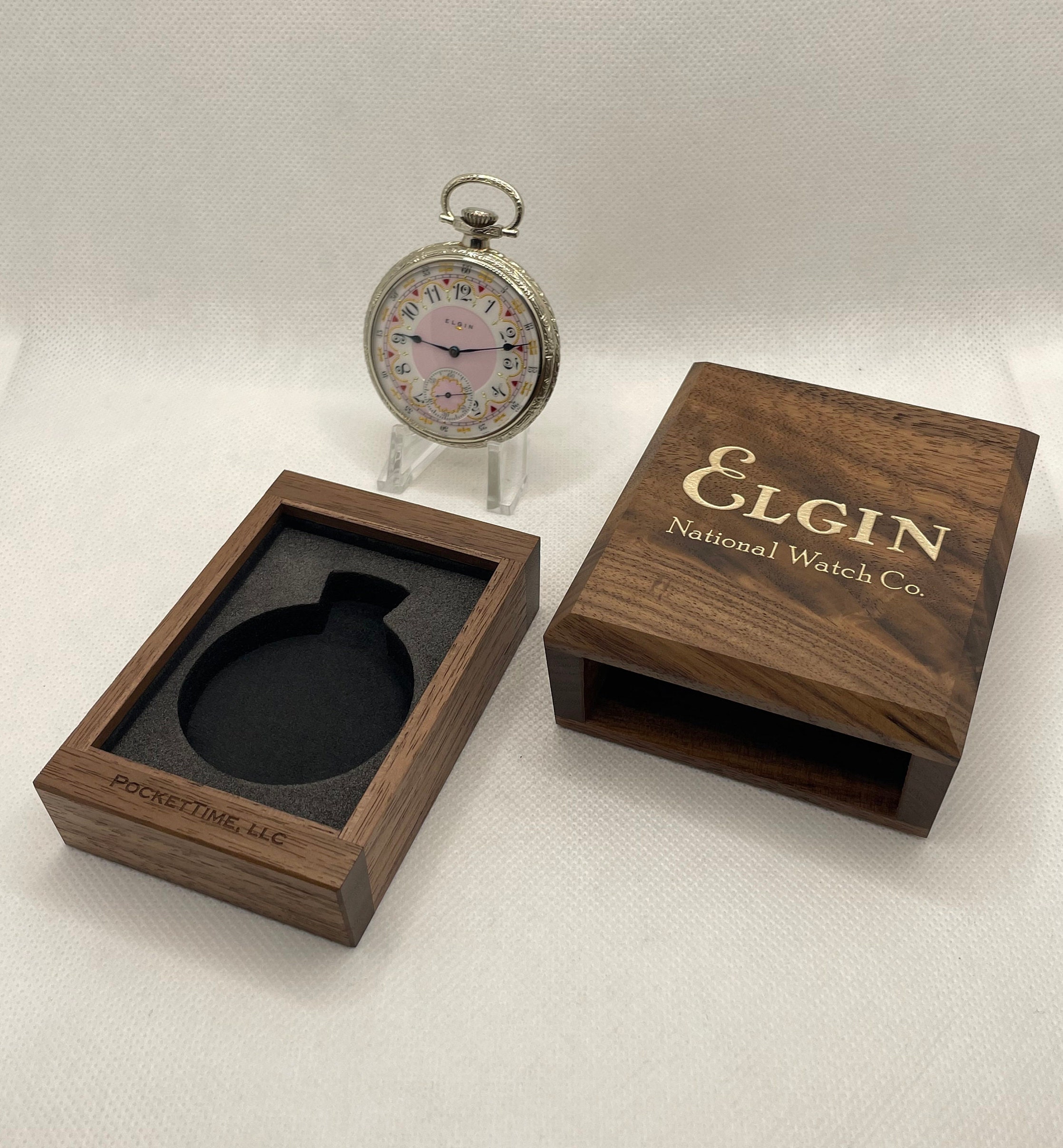 Custom Pocket Watch Box. New Design Hand Made in Black Walnut. Velvet ...
