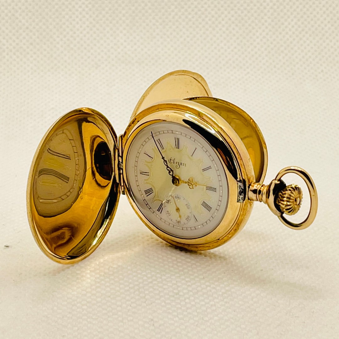 Vintage Pocket Watch Elgin Ladies 0s, Circa 1905. Hand-painted Fancy ...