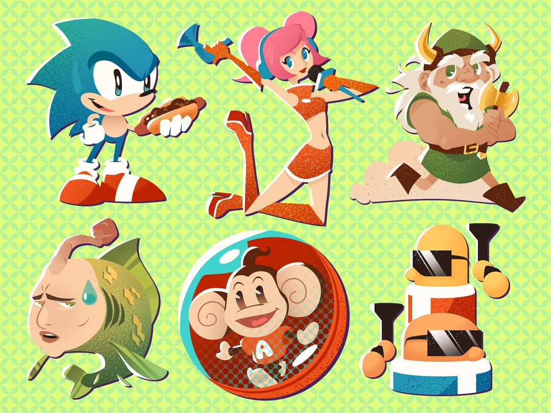 Sega Dreamcast / Sonic Bundle - Prints + Sticker Sheet + Keychain - Etsy