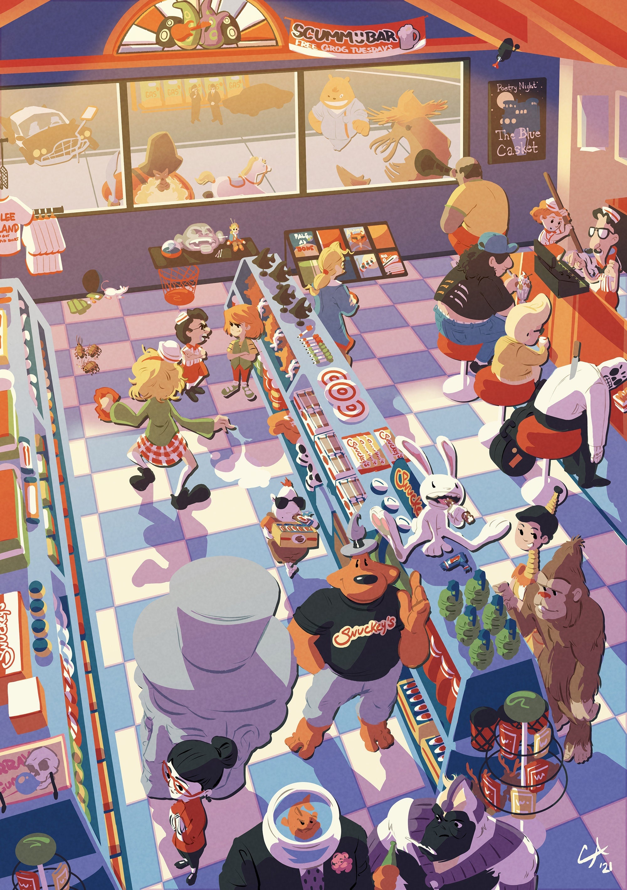 Sam & Max Lucasarts snuckey's Print - Etsy