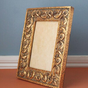 Picture Frame, 4x6 Window, Rustic Baroque Style, Gold Gilt Photo Frame ...