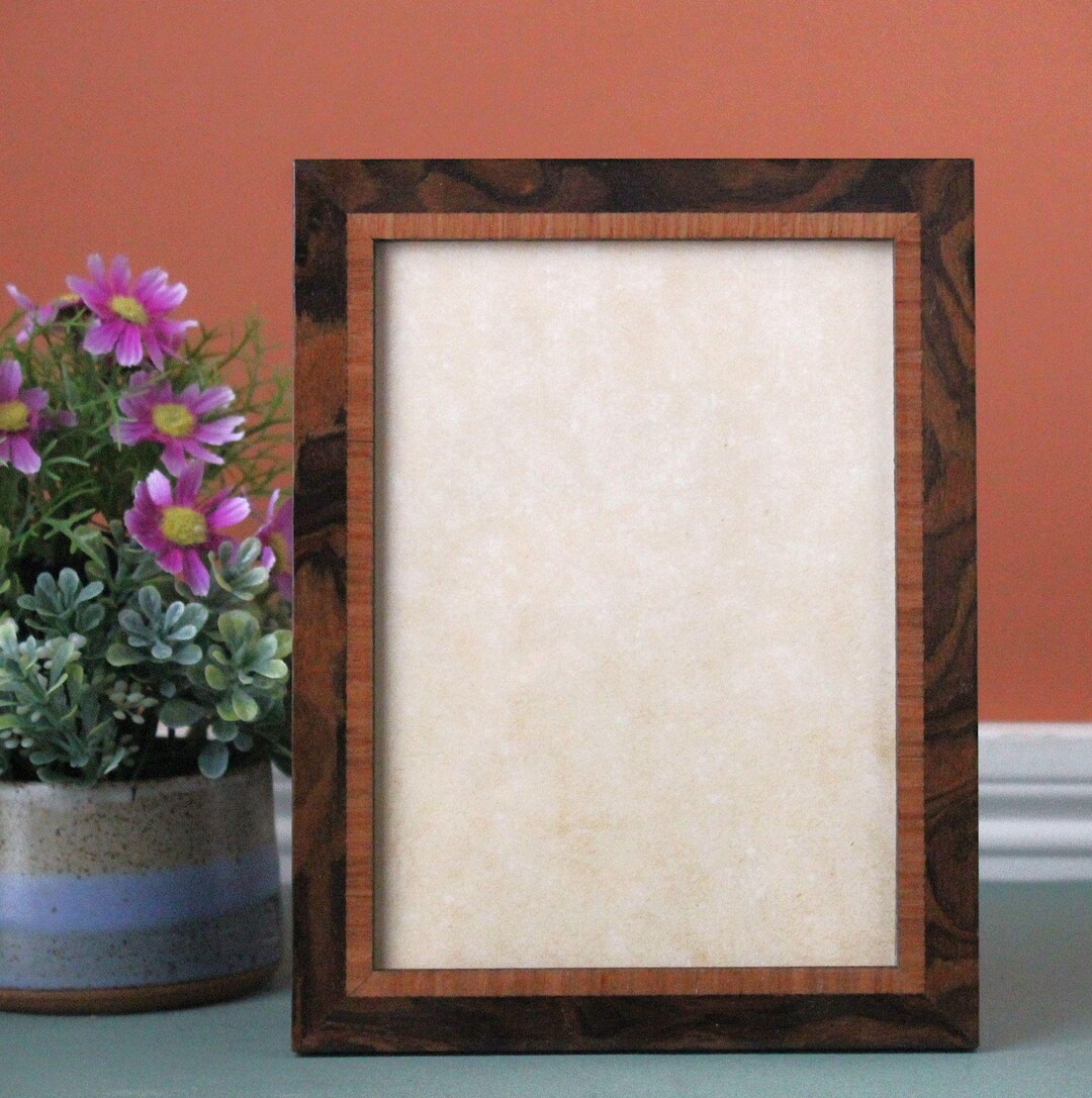 Inlay Wood Picture Frame, 5x7 Window, Inlaid Wooden Veneer Photo Frame ...