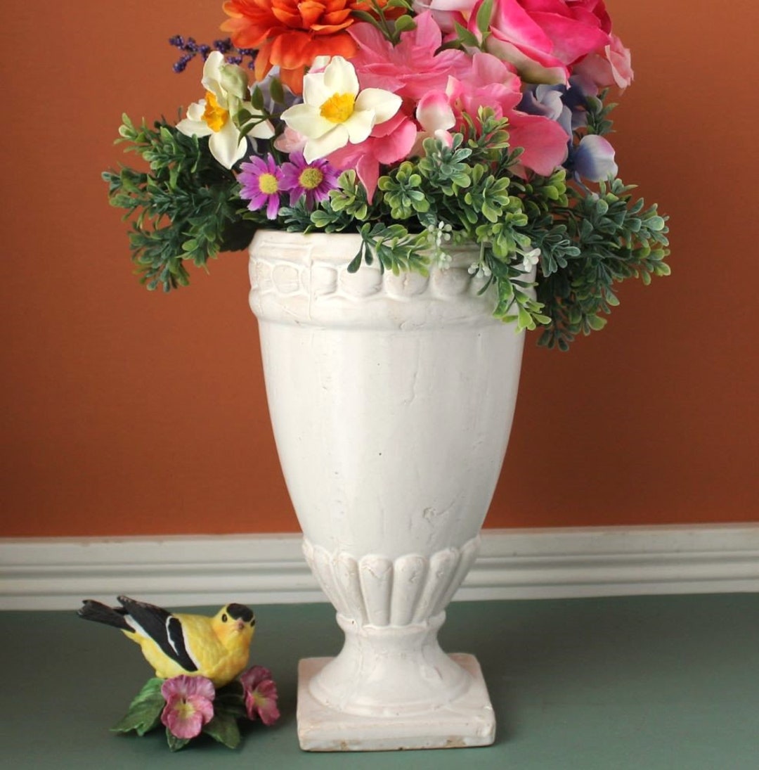 Large Planter Vase Tall Pottery Urn Cachepot Pedestal Base Flowerpot ...