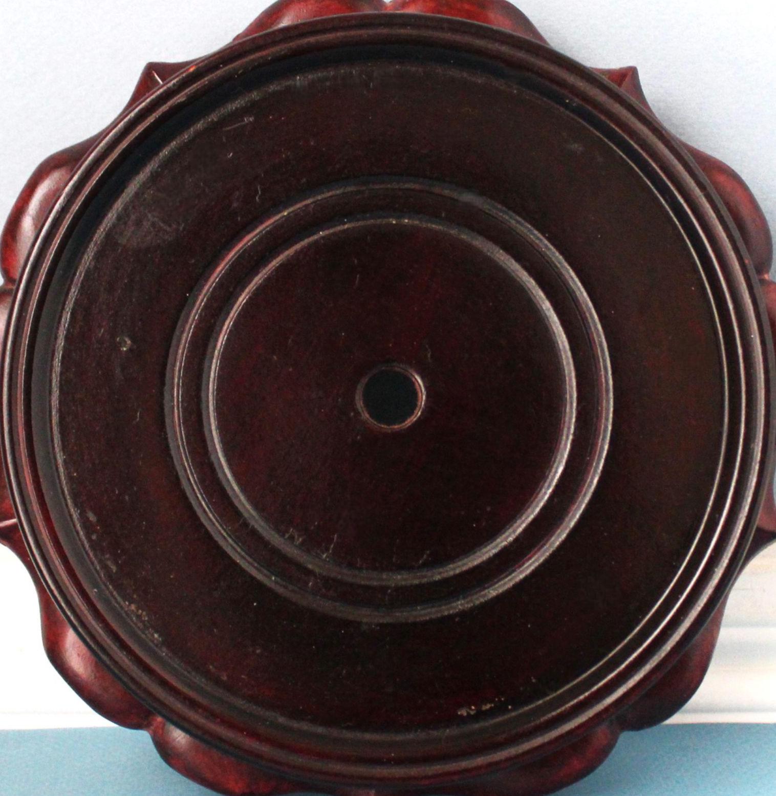 Round Wood Stand, 5.5" Display Area, Vintage Chinese Pedestal, Asian ...
