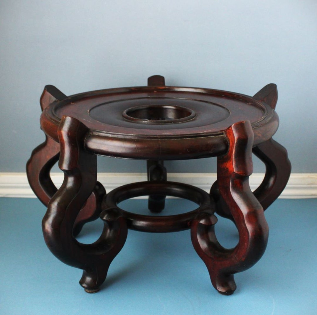 Traditional 11" Wide Large Chinese Display Stand Chinese Solid Wood ...