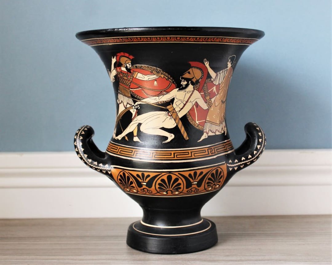Greek Pottery, Large Ceramic Artisan Vase, Museum Replica, Hand Painted ...