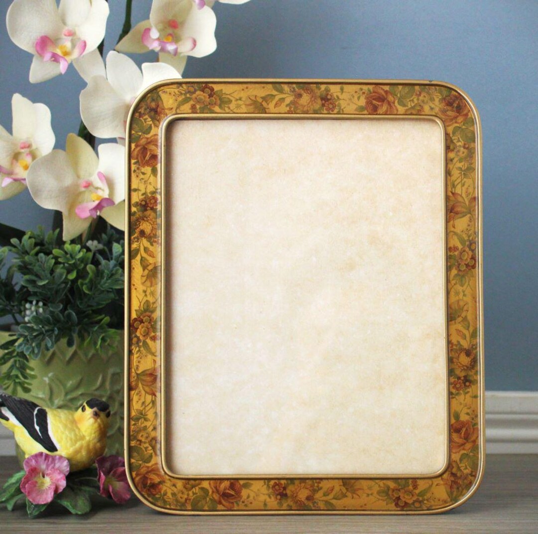 Brass Picture Frame, Enameled 8x10 Bucklers Metal Photo Frame Yellow ...